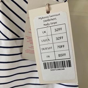 Bravissimo | Swim | Bravissimo Mykonos Navy Stripe Swimsuit 32ff Nwt ...